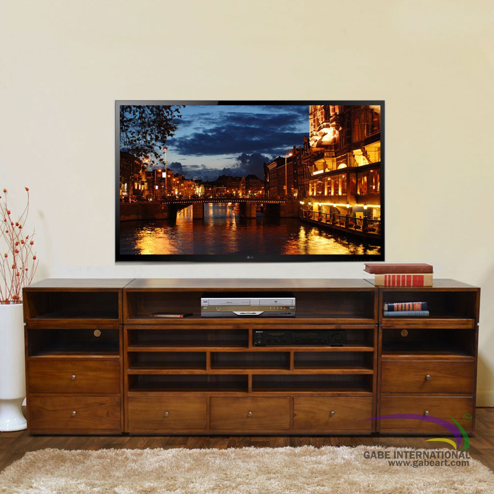 MODERN TV BUFFET TEAK WOOD