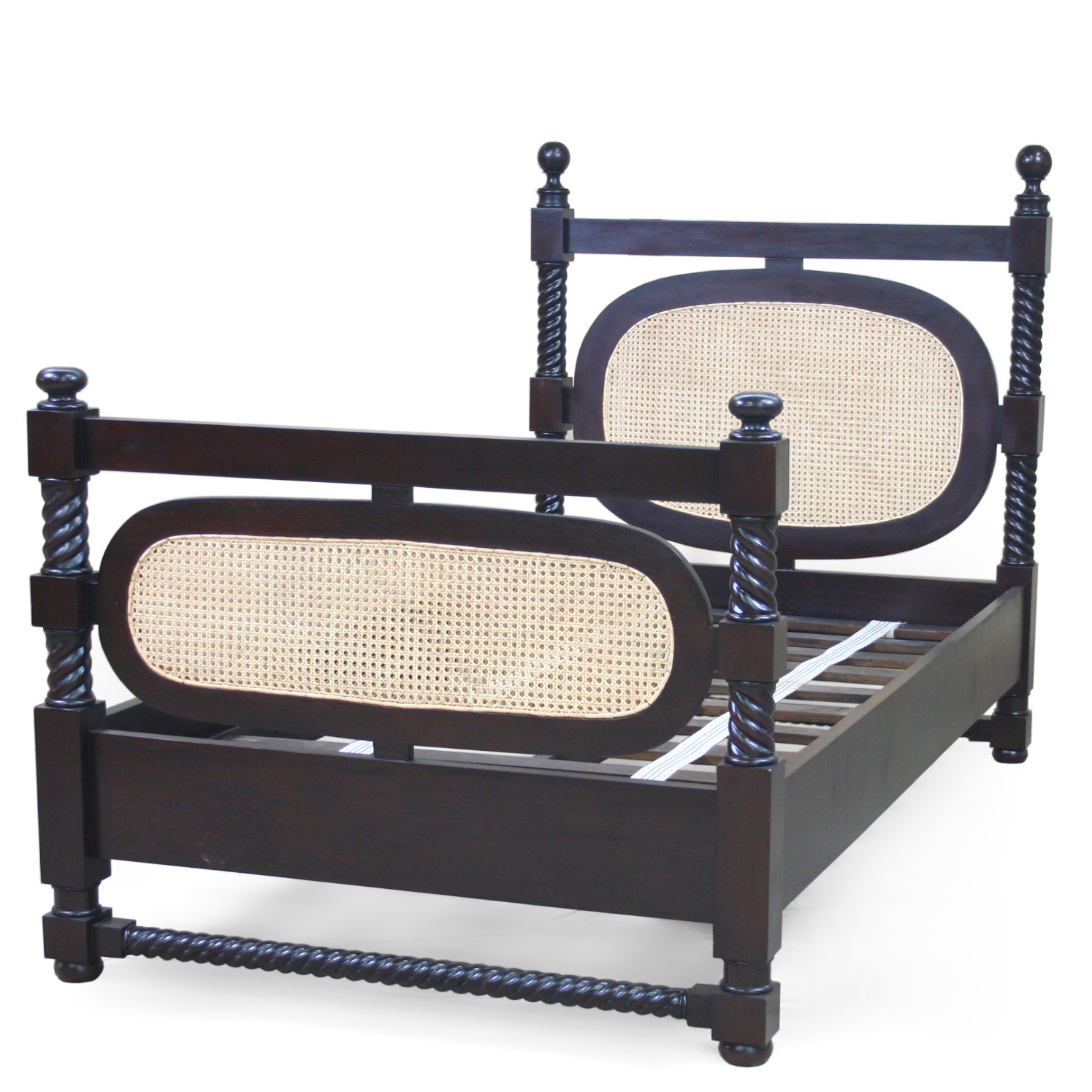 Ramses Single Bed With Rattan